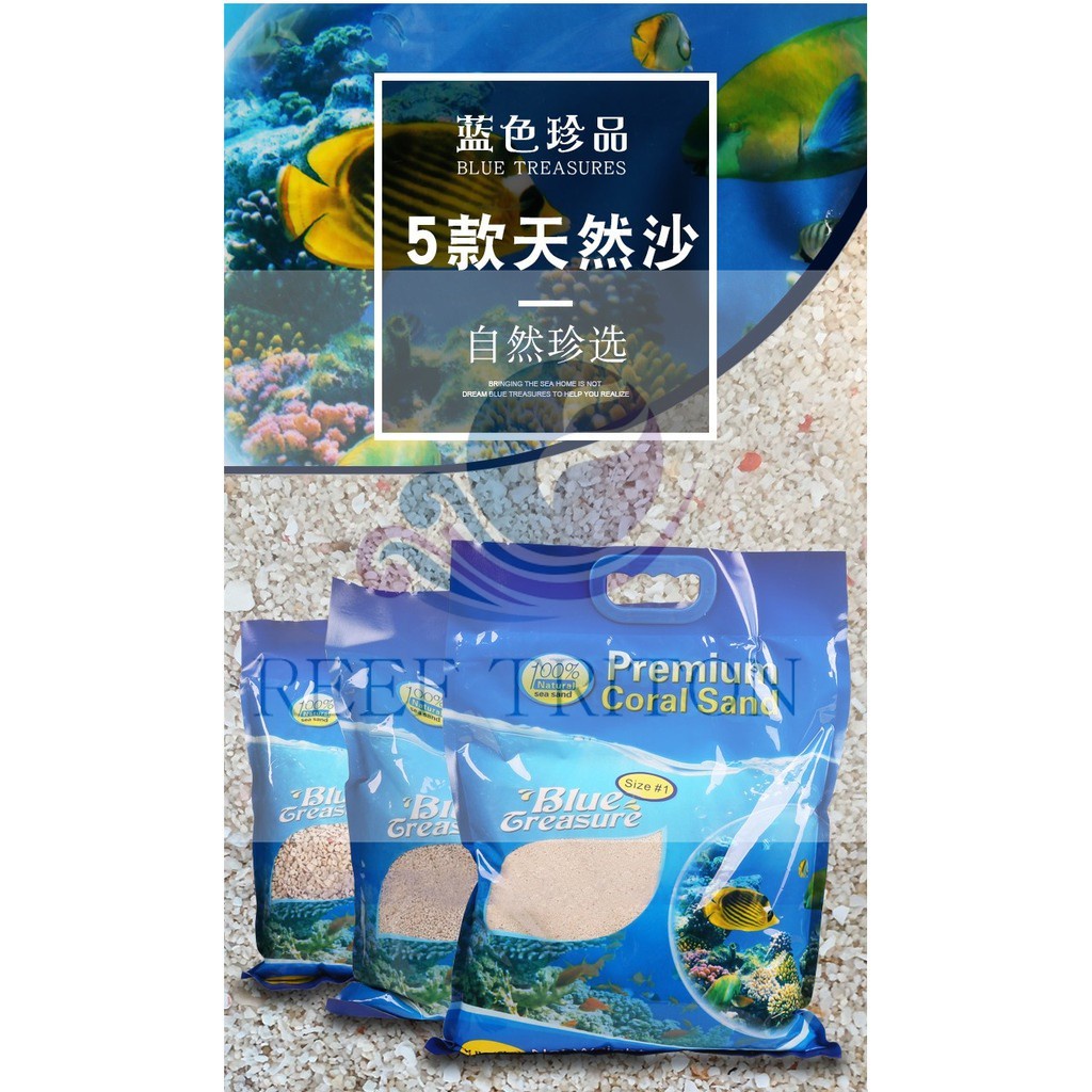 BLUE TREASURE 5KG pack sand for aquarium natural white substrate sea ...