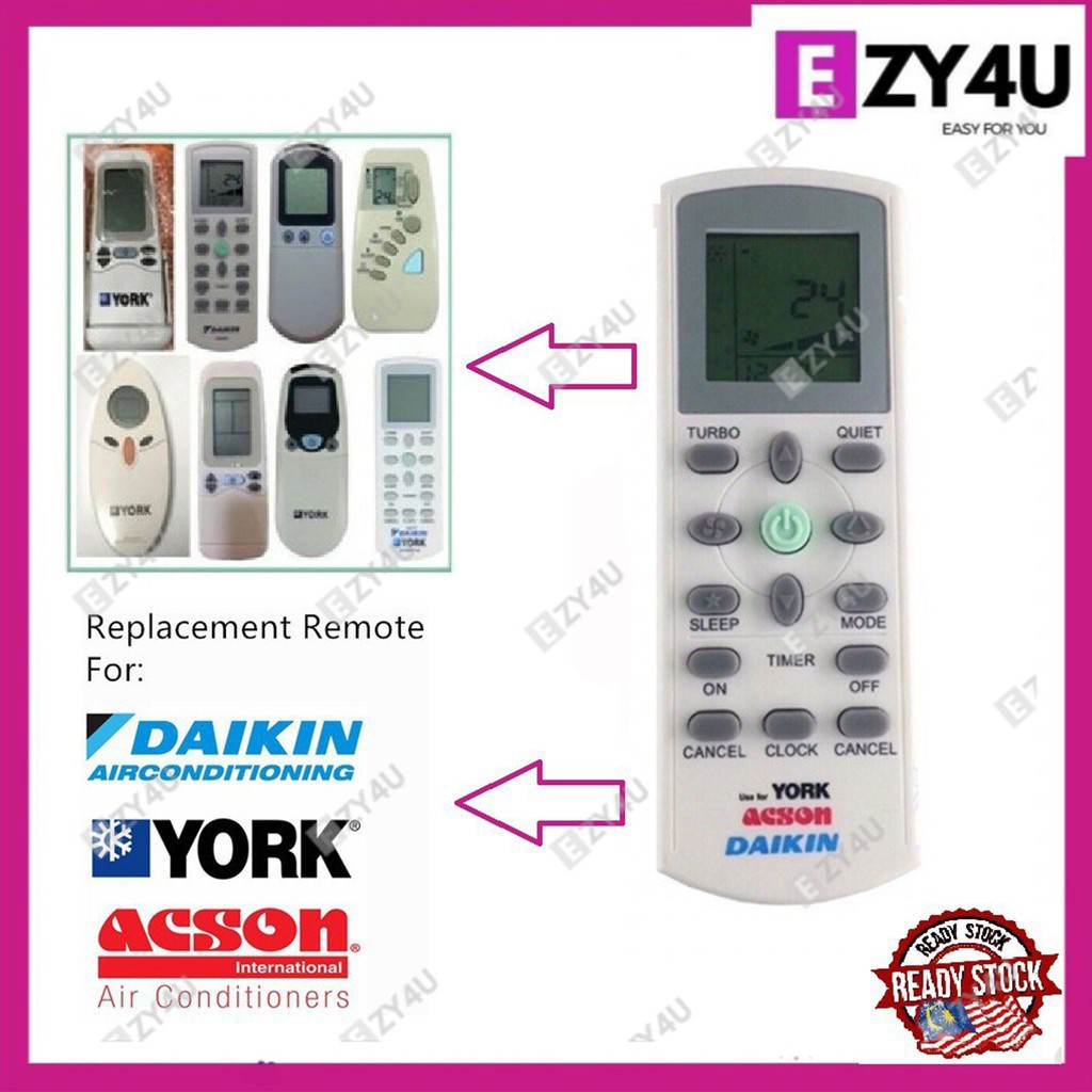 DAIKIN YORK ACSON AIR CONDITIONER REMOTE CONTROL | Shopee Malaysia