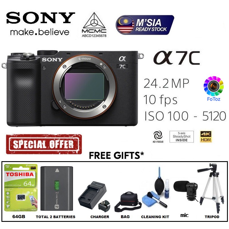Sony Alpha a7C Body Only Mirrorless Digital Camera (Body Only) display ...