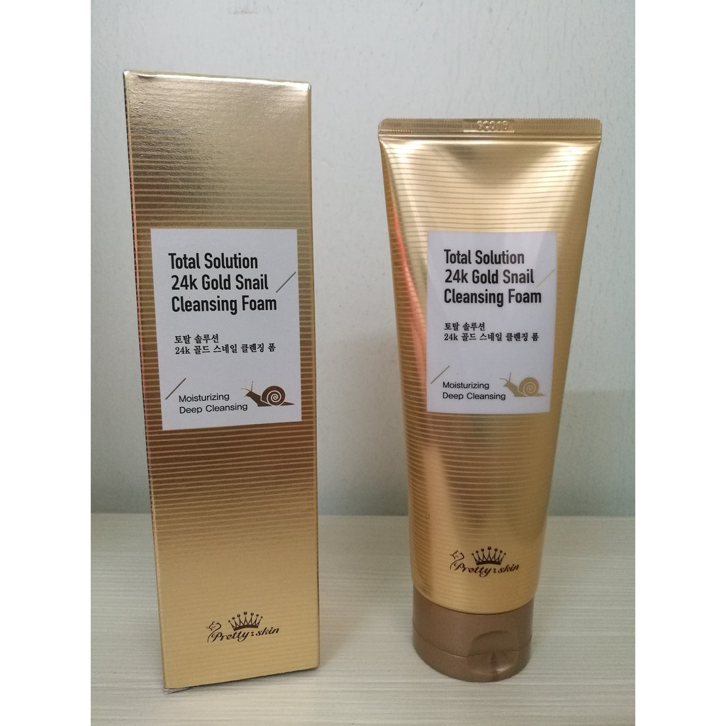 Pretty Skin Total Solution 24K Gold Snail Cleansing Foam | Shopee Malaysia