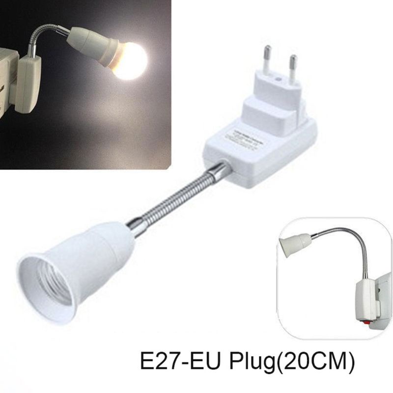 HL EU Plug Extension Light Socket E27 Bulb Plug Extender with Switch ...