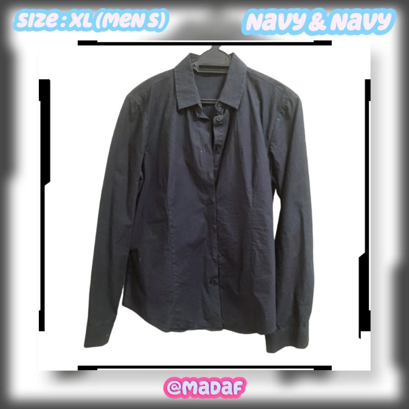 MC uniqlo padini navy & navy long sleeve collared shirt | MADAF ...