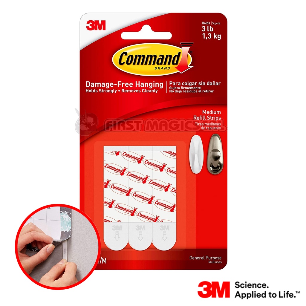 3M™ Command Wall Adhesive Refill Strips - Damage Free Removable ...