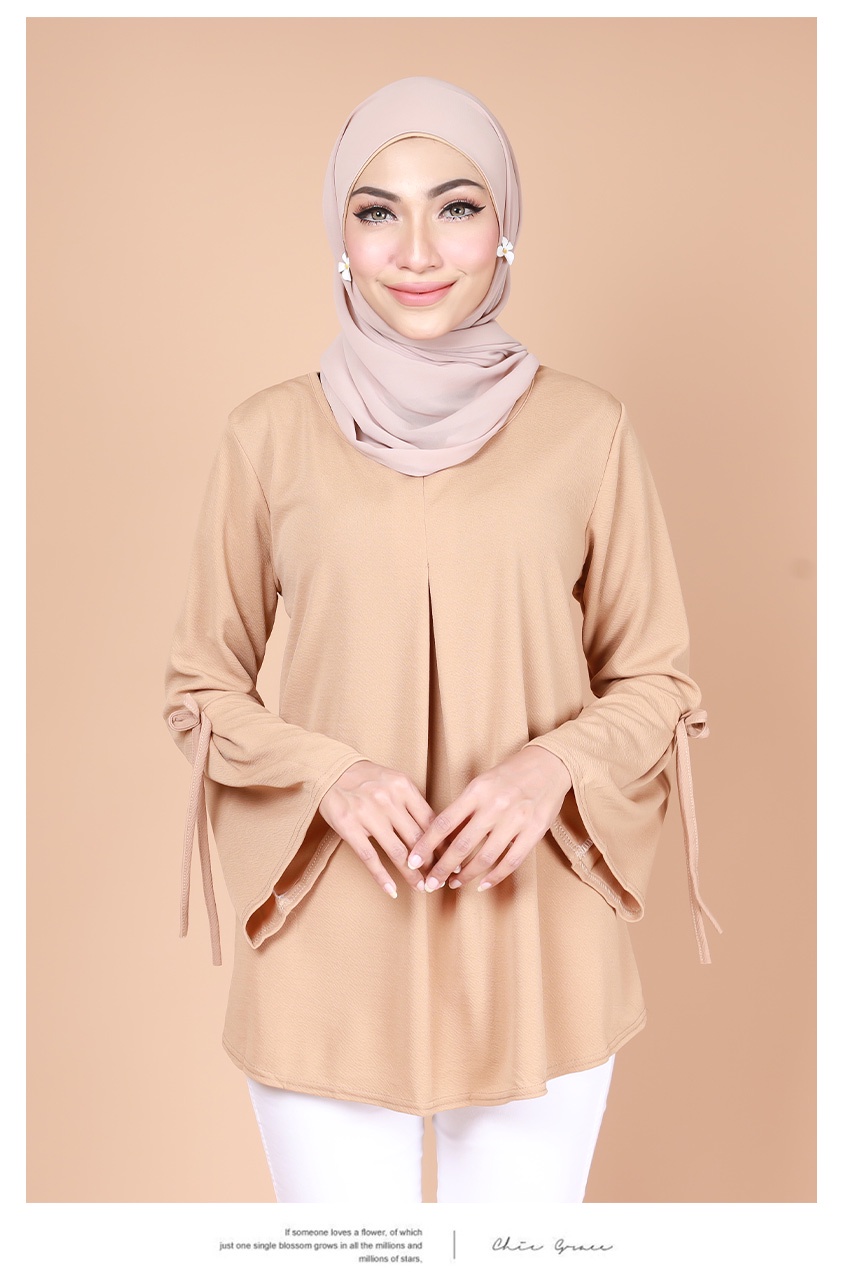 Plus Size Women Front Slits Blouse Baju Muslimah Size Besar [29866 ...