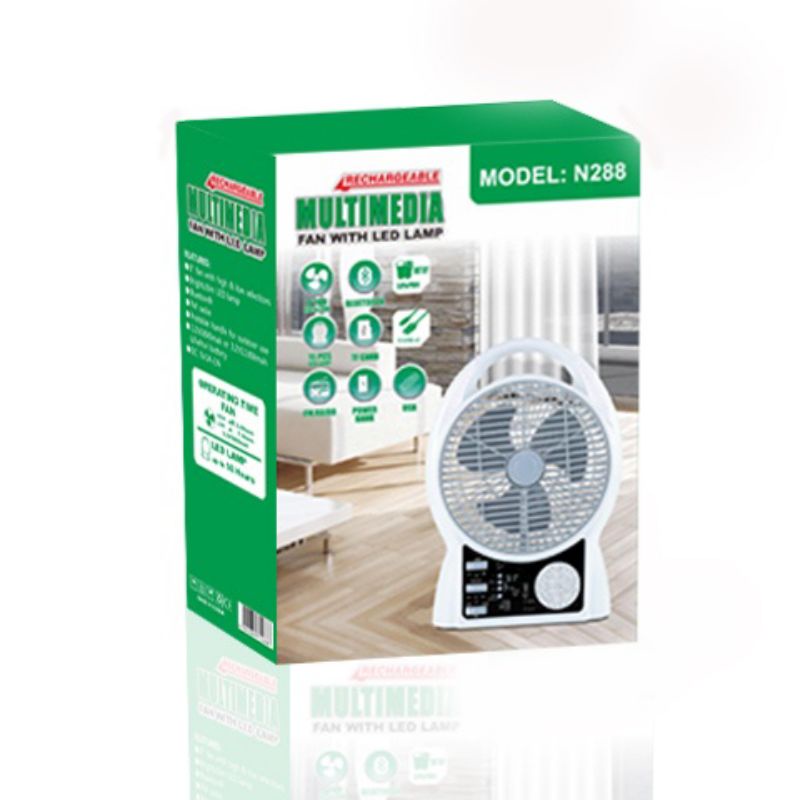 MULTIMEDIA 8" RECHARGABLE CAMPAIGN FAN WITH LED LIGHTS | Shopee Malaysia
