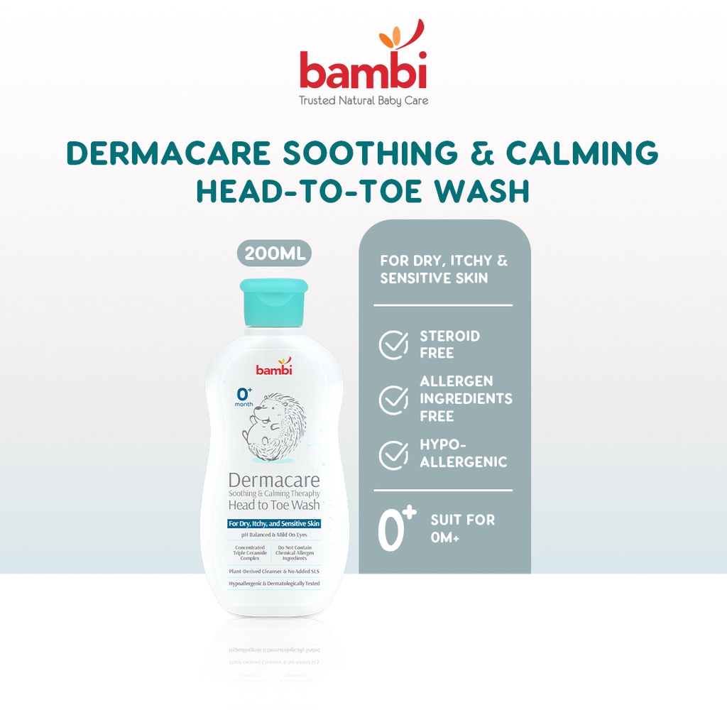 BAMBI Baby Dermacare Head To Toe Wash Sabun Kepala Hingga Punggung Bayi ...