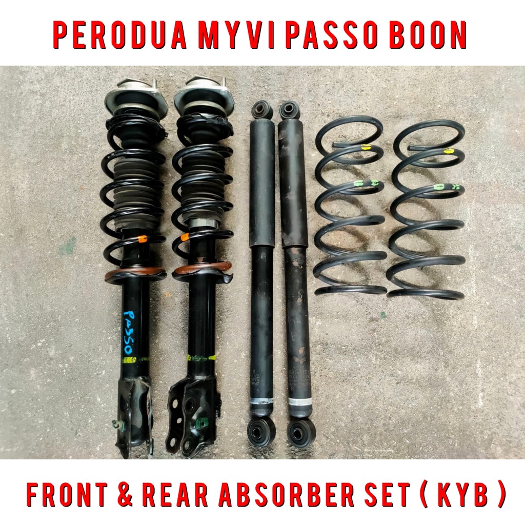Perodua Myvi Passo Boon KYB Front & Rear Absorber With Coil Spring Set ...