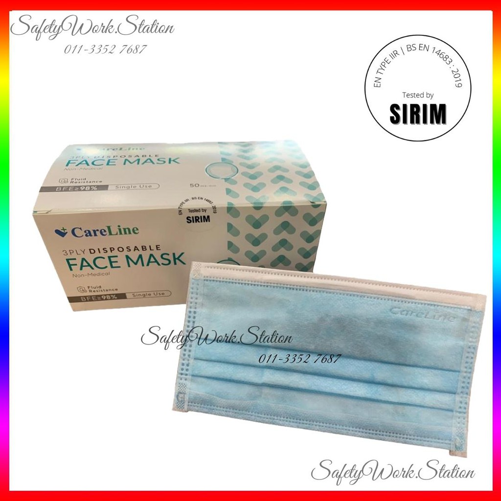 [Tested by SIRIM] Careline 3-Ply EarLoop Disposable Face Mask 50 PCs ...