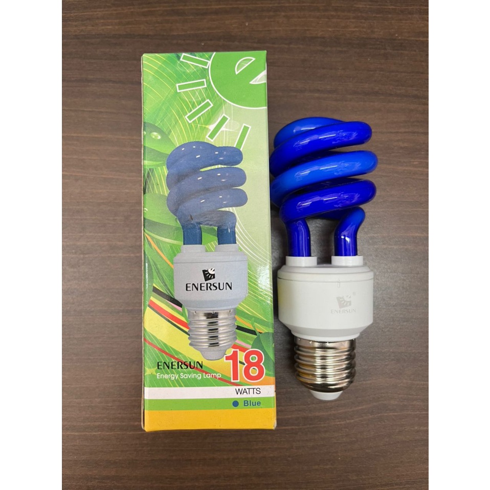 ENERSUN 18W SPIRAL BULB / LAMP / DOWNLIGHT COLOR ( BLUE BIRU ) COLOUR ...
