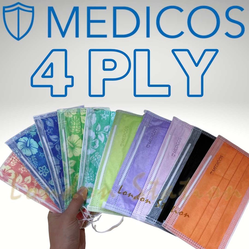 MEDICOS 4PLY ASTM LEVEL 3 Bunga Raya FACE MASK | Shopee Malaysia