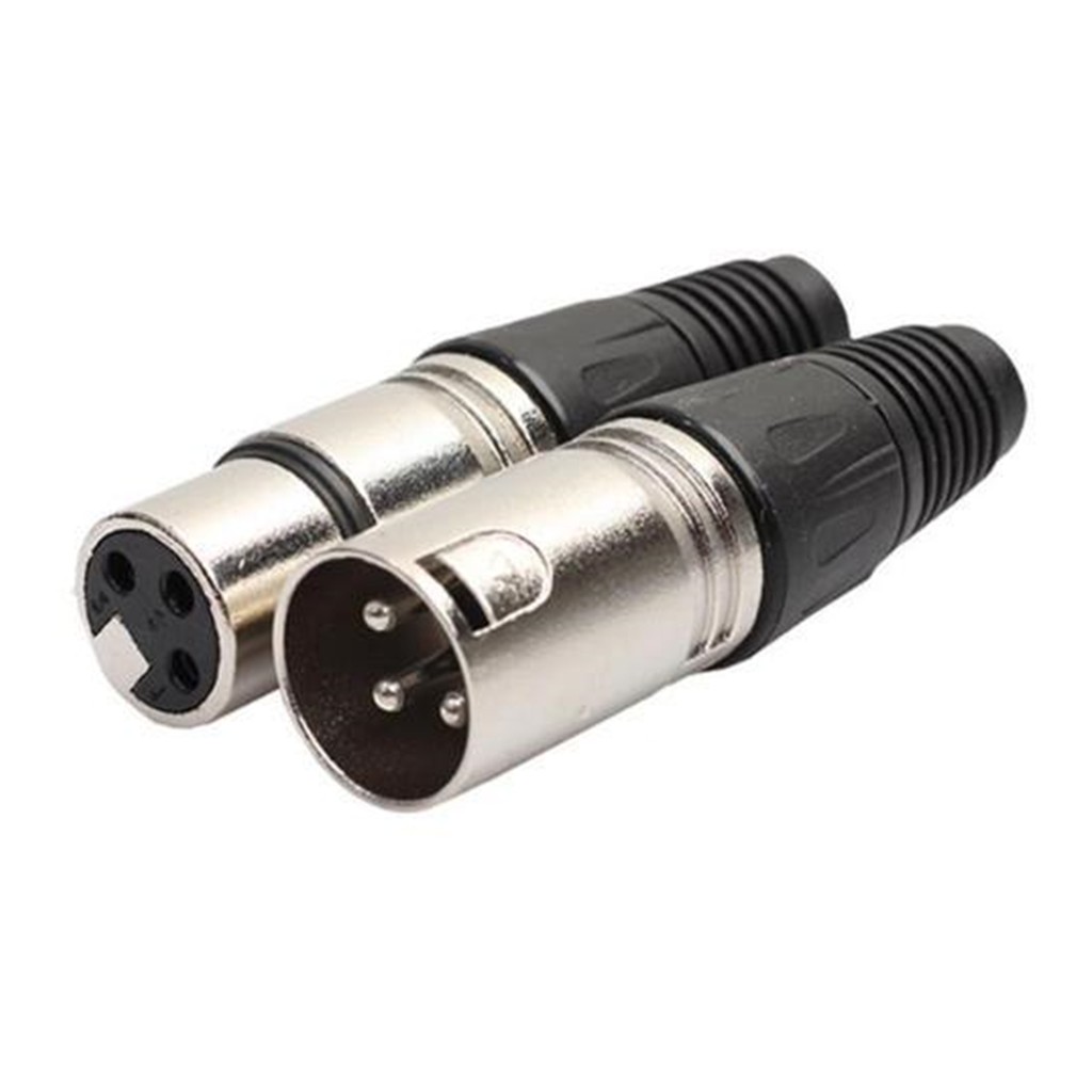XLR 3 Pin Female Male MIC Jack Plug Audio Microphone Cable Connector ...