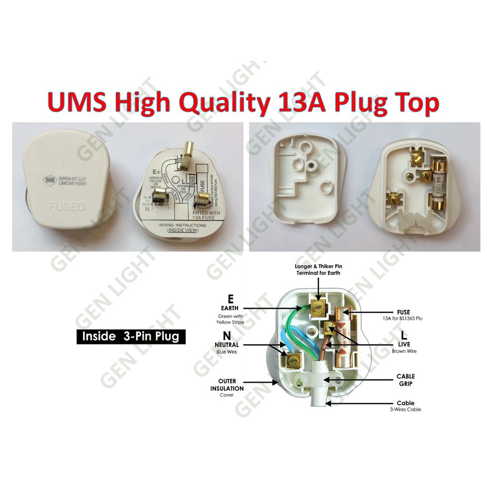 Plug Top UMS High Quality 13A Plug Top - Fuse Plug Top | Shopee Malaysia