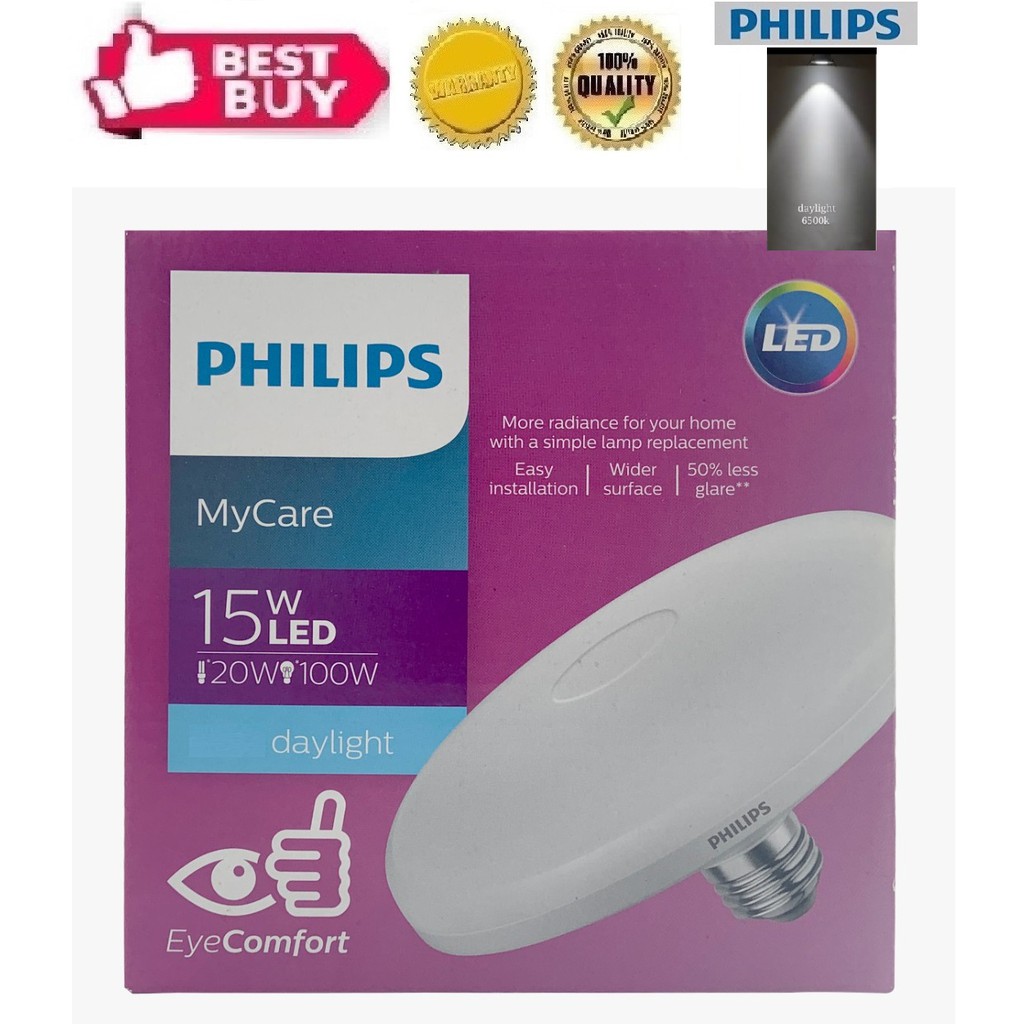 Philips LED Ceiling Bulb (15W) (6500k Daylight) (E27) | Shopee Malaysia