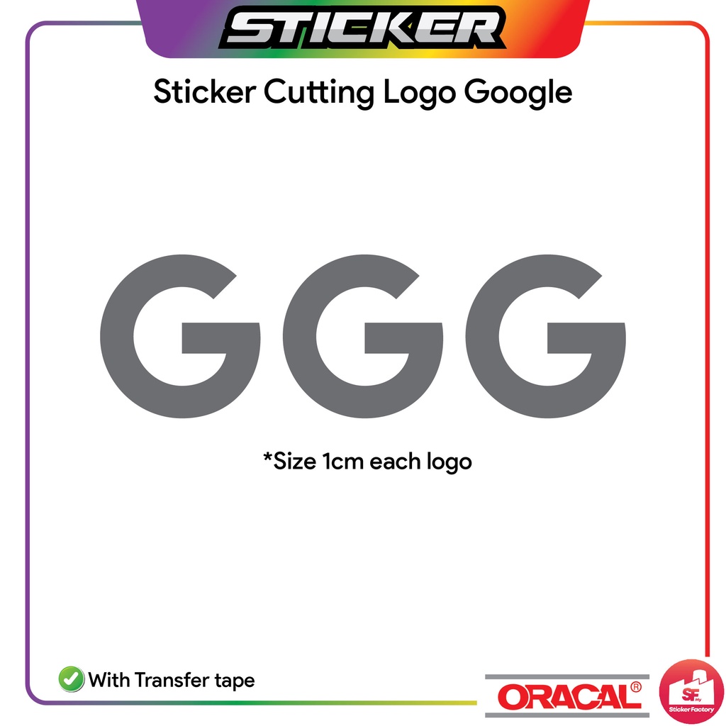Google Logo Sticker Cutting 3 Pcs Premium Oracal Sticker | Shopee Malaysia