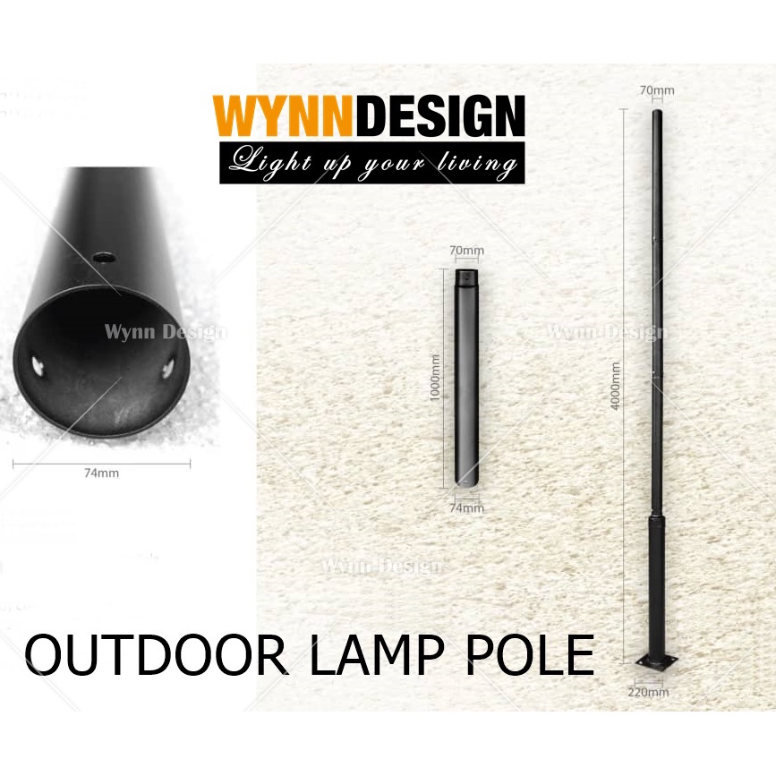 Wynn Design Outdoor Pole Only 4 Meter and Above Black Colour Tiang ...