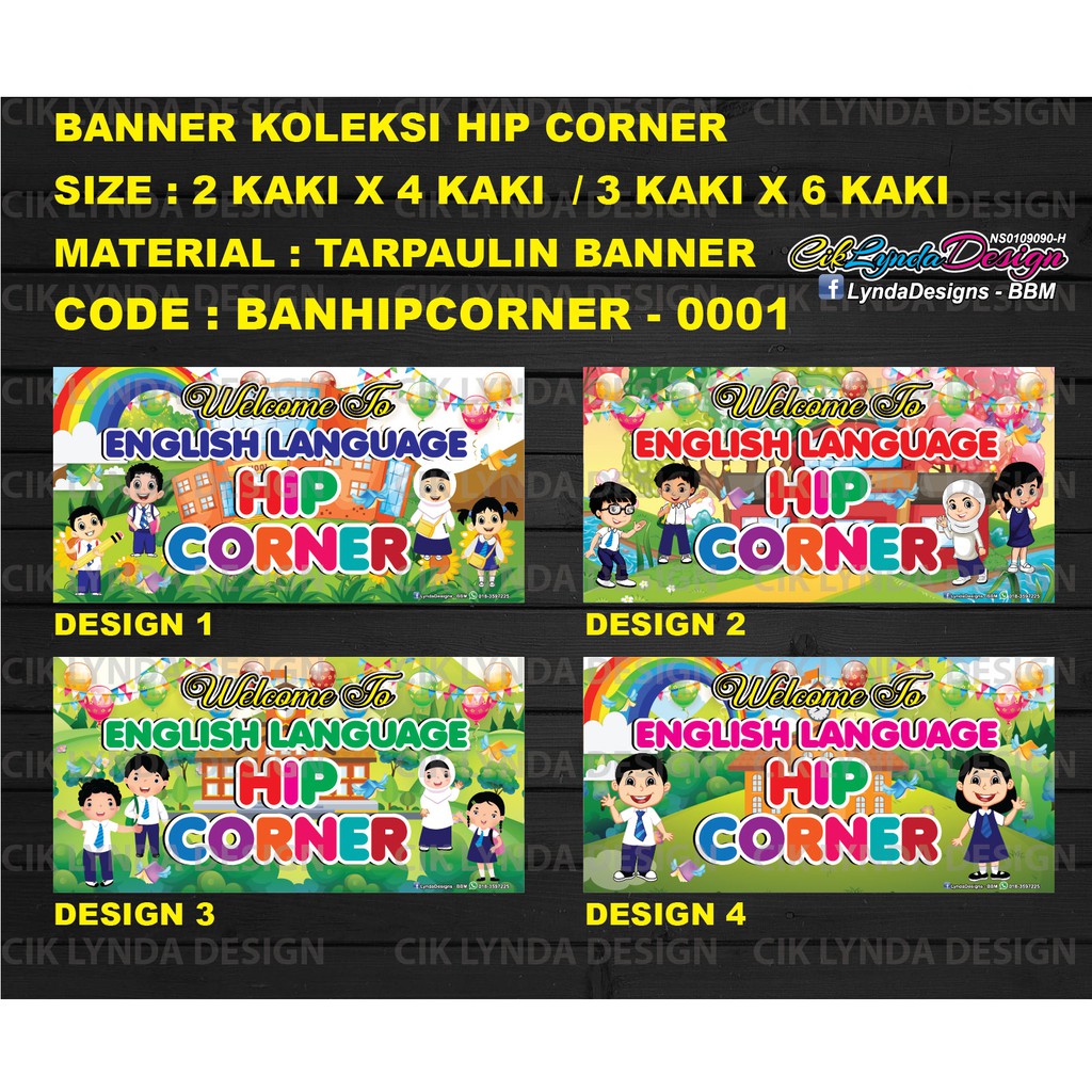 PRE-ORDER - BANNER 2 KAKI X 4 KAKI - HIP CORNER SEKOLAH | Shopee Malaysia