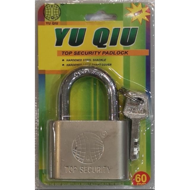 YU QIU 60mm TOP SECURITY PADLOCK • HARDENED STEEL SHACKLE • HARDENED ...