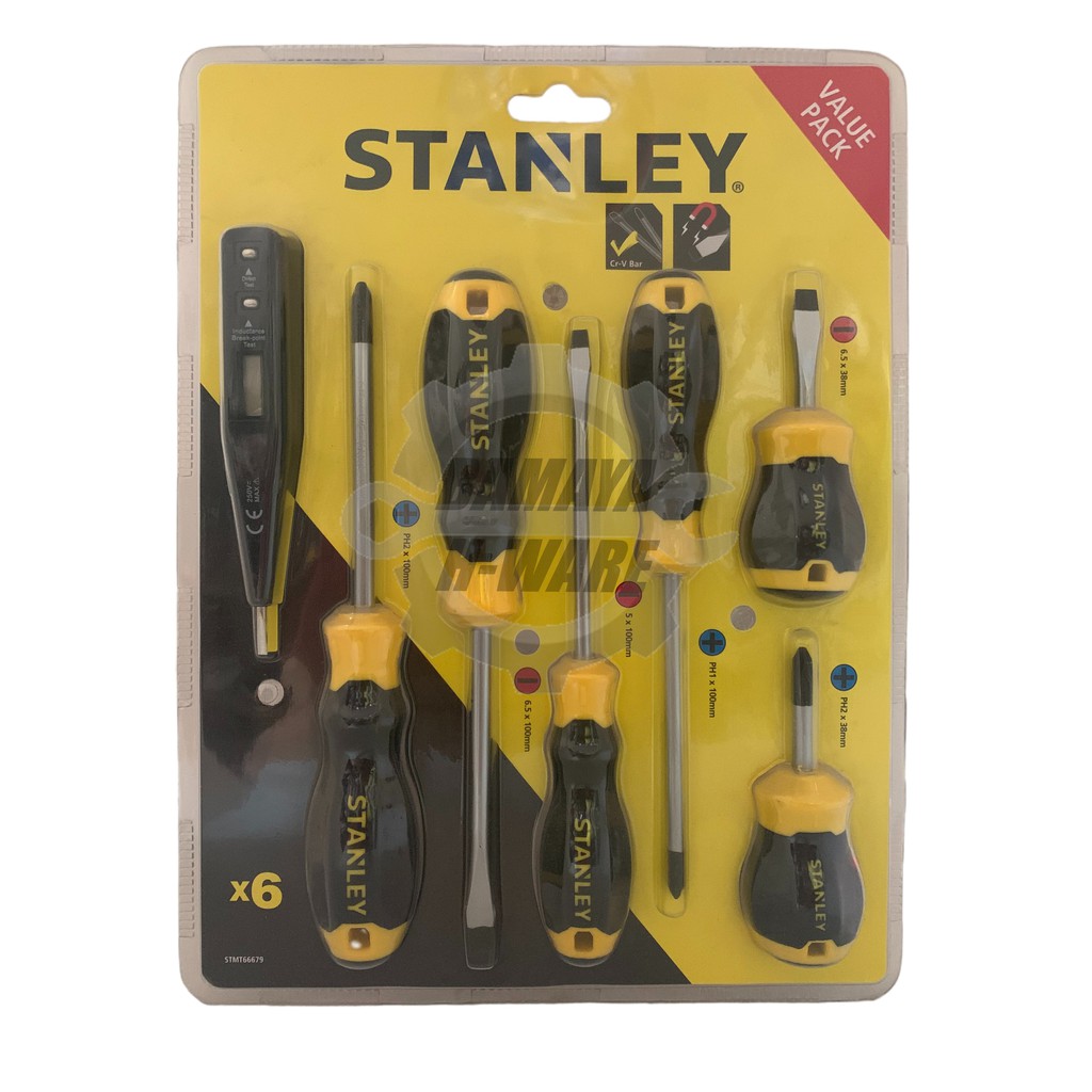 ORIGINAL STANLEY Screwdriver Set Bonus FREE Testpen STMT66679 | Shopee ...