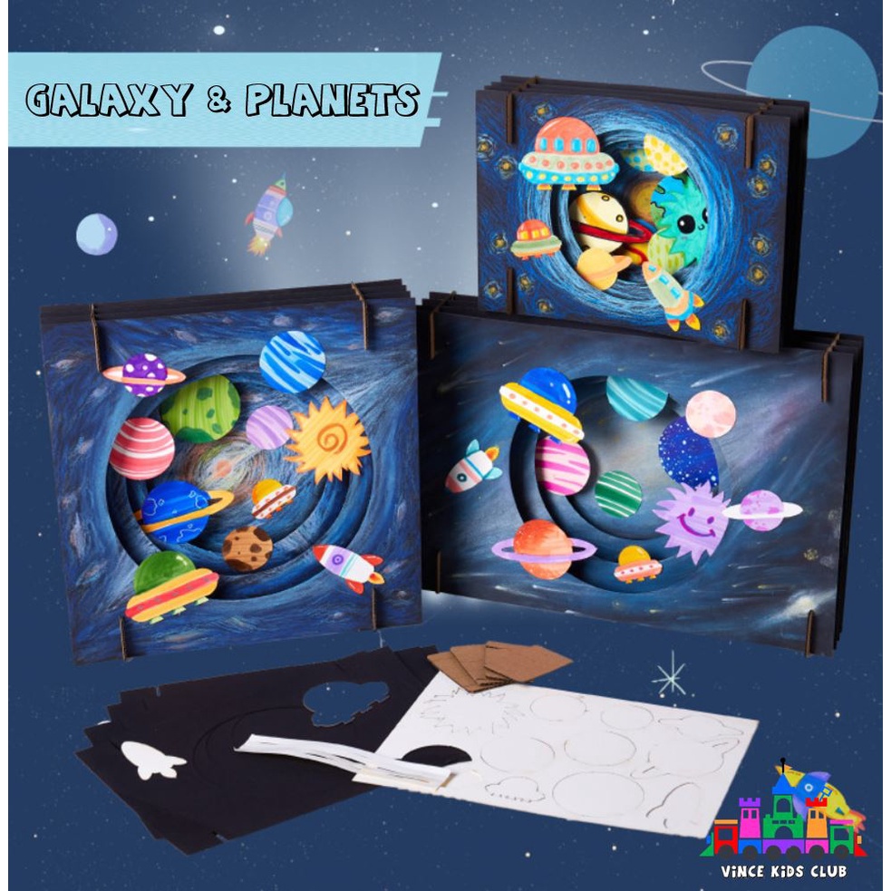 DIY Seni 3D Berlapis Kreatif / Aktiviti Kraf & Mewarna Kanak-Kanak ...