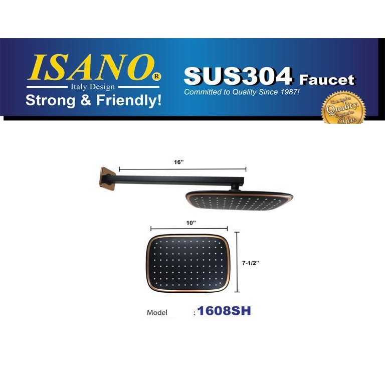 Isano SUS304 Shower Head - 1608SH - Black Matt | Shopee Malaysia