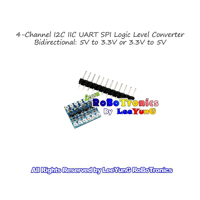 Arduino Logic Level Converter TTL 4 Channels I2C UART SPI Bi-Directional 5V to 3.3V | Shopee ...