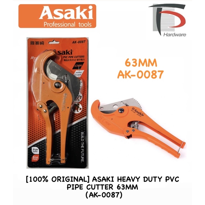 [100% ORIGINAL] ASAKI HEAVY DUTY PVC PIPE CUTTER 63MM (AK-0087) STANLEY ...