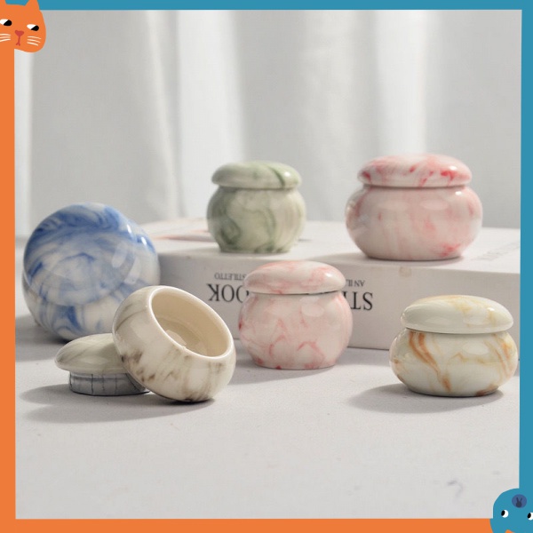 Marble ceramic pet ashes can tooth hair storage cat dog ashes box pet ...