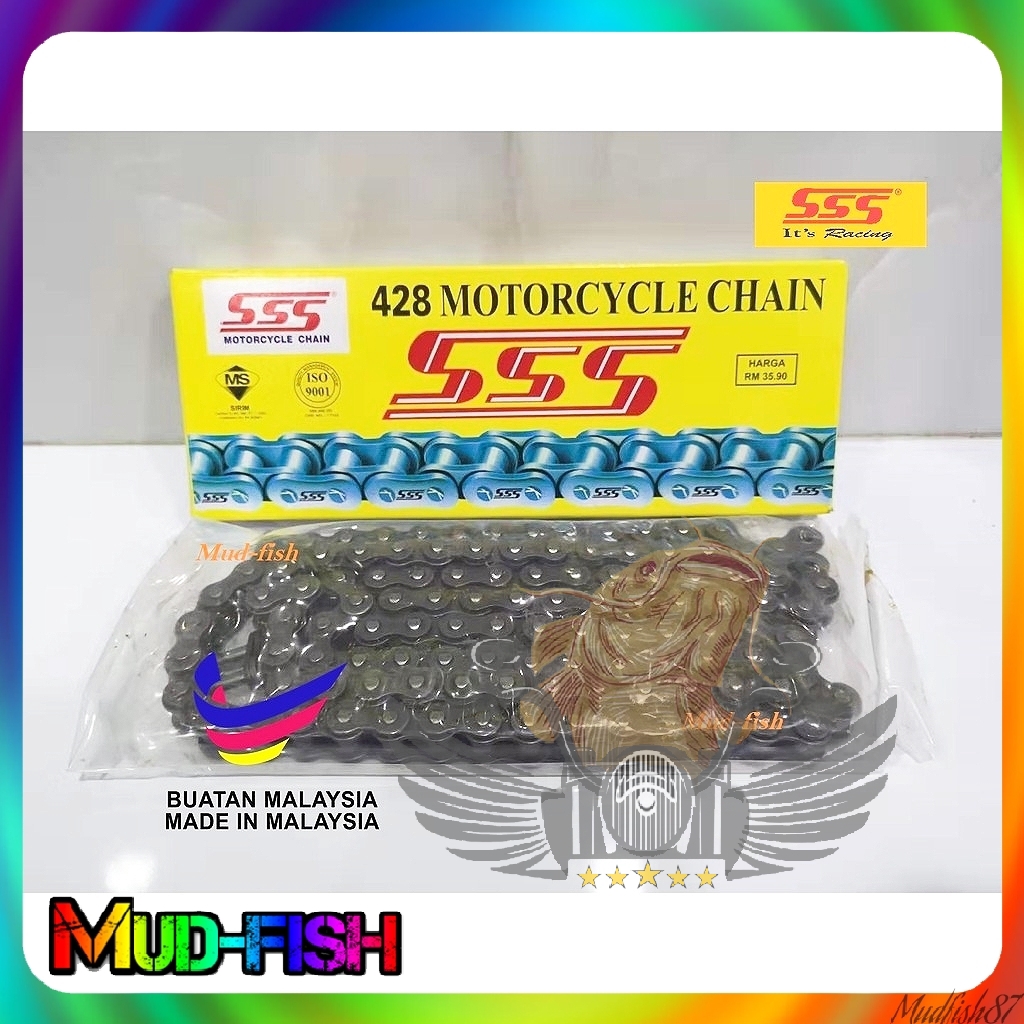 RANTAI SSS 428 MOTOR DRIVE CHAIN 96L, 100L, 102L, 104L, 106L, 108L ...