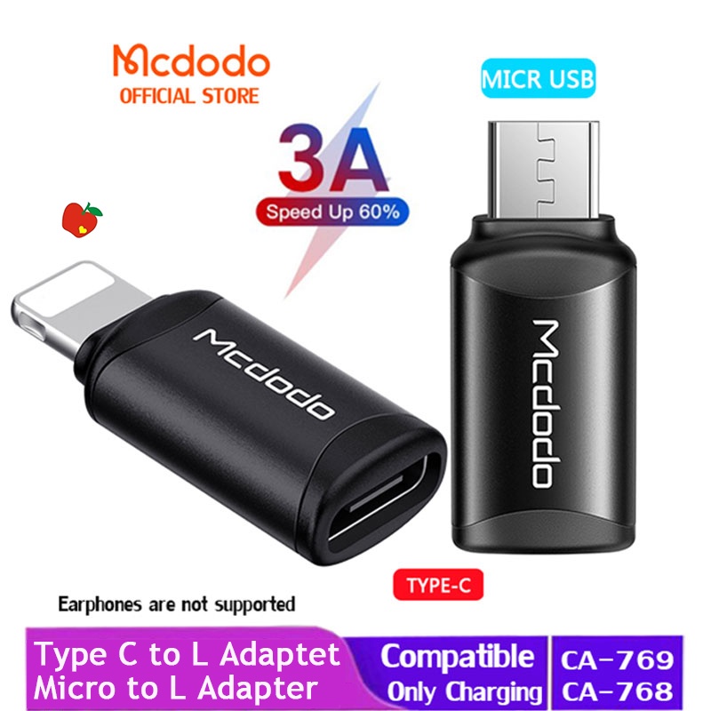 Mcdodo Converter 3A Adapter Fast Charger Type C To L Type C To Micro ...