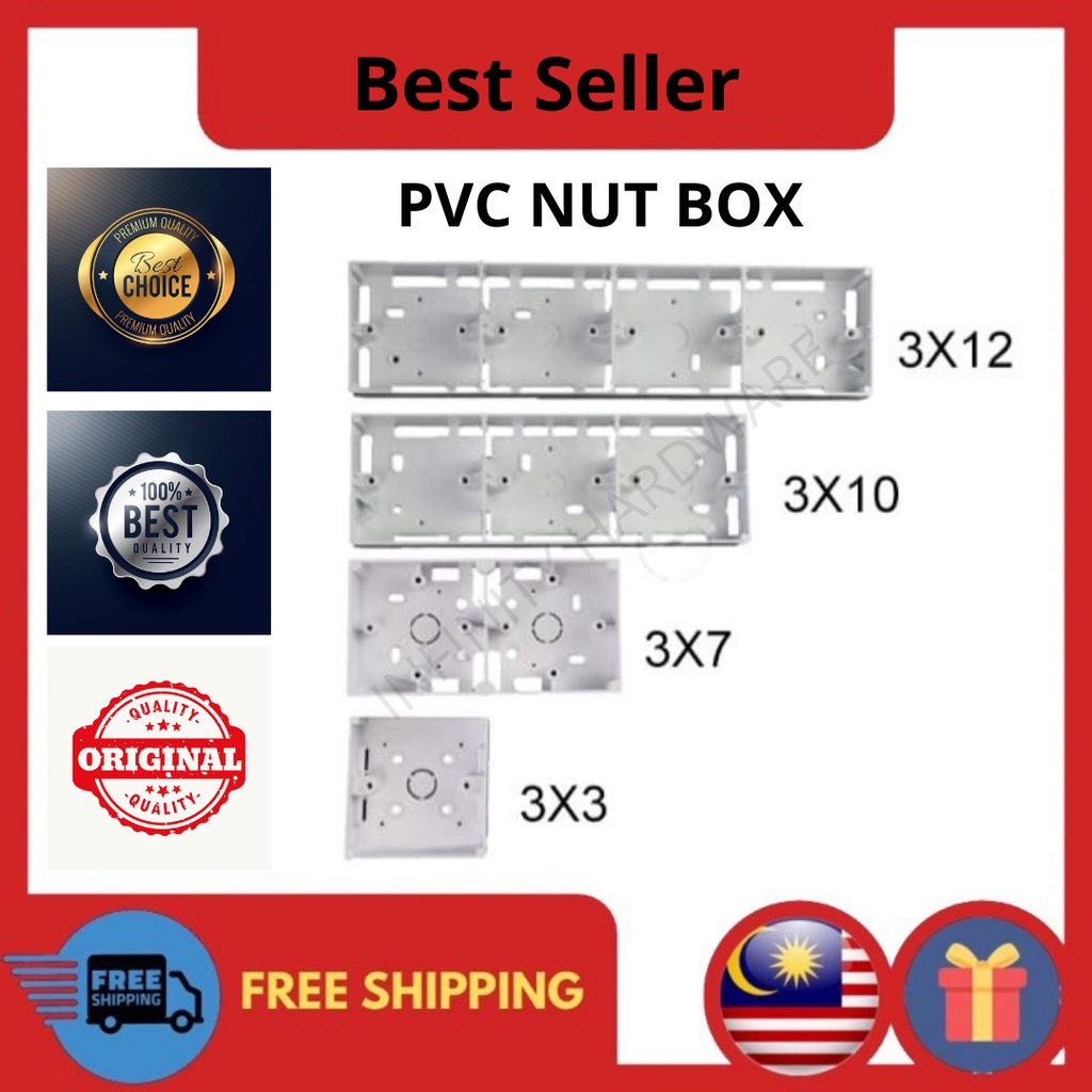 PVC Box Surface Type Nut Box /Electrical Box /Base 3x3 / 3x7 /3x10 ...