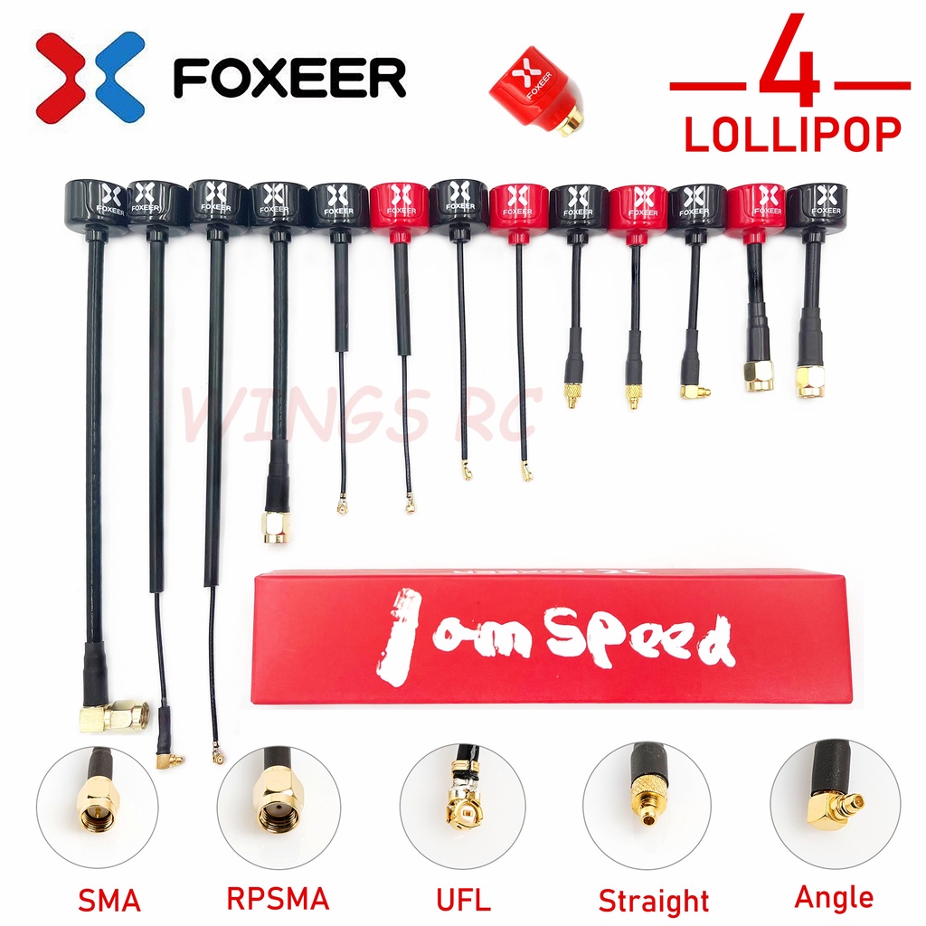 Foxeer Antenna Lollipop 4 V4 FPV Antenna 5.8G 2.6Dbi Stubby RHCP SMA ...