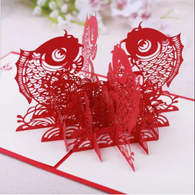Creative DIY Homemade 3D Pop Up Card(Fish) | Shopee Malaysia