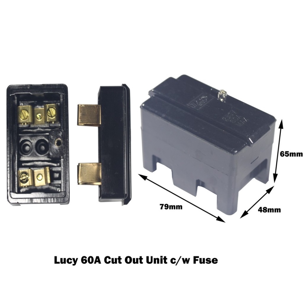 LUCY 60A 63A CUT OUT COMPLETE FUSE 63A TNB METER Kwh | Shopee Malaysia