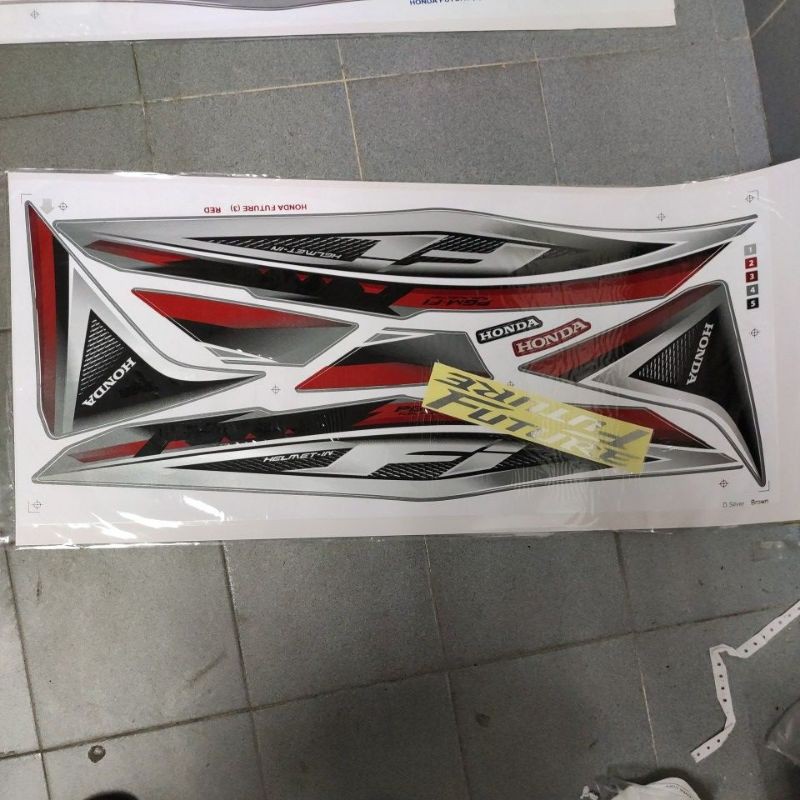 stiker Sticker body stripe cover set (3) honda futue125 future 125 FI ...