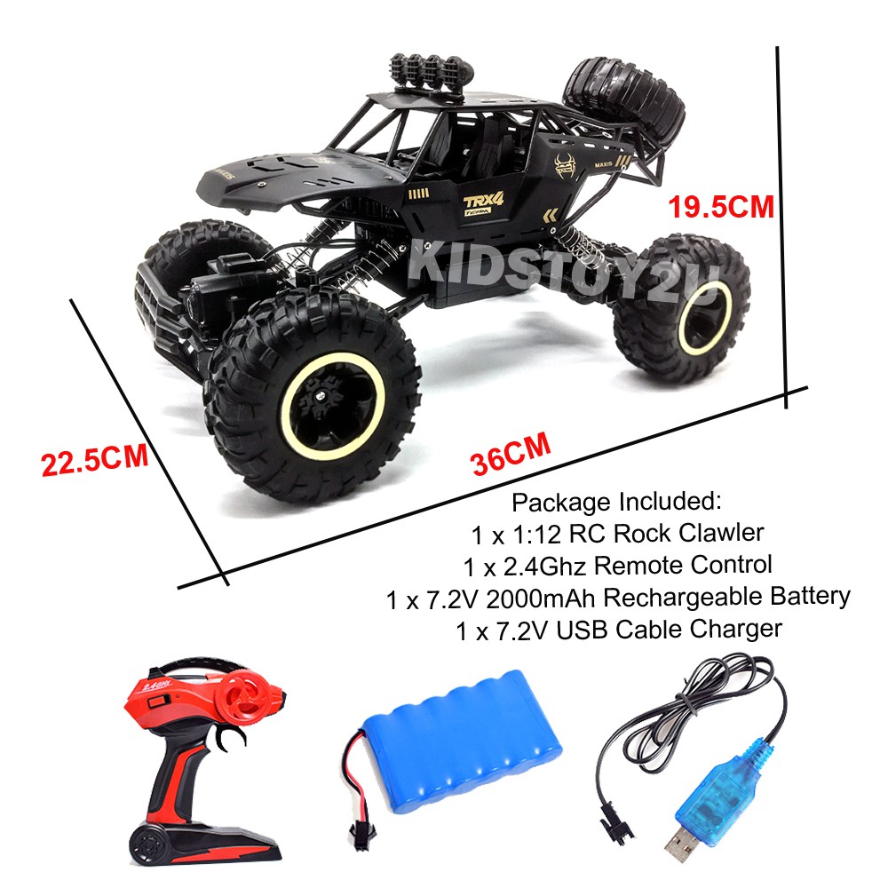 RC Car Kereta Kontrol 4WD Kereta Control 4x4 Size Besar 36cm 1:12 RC ...