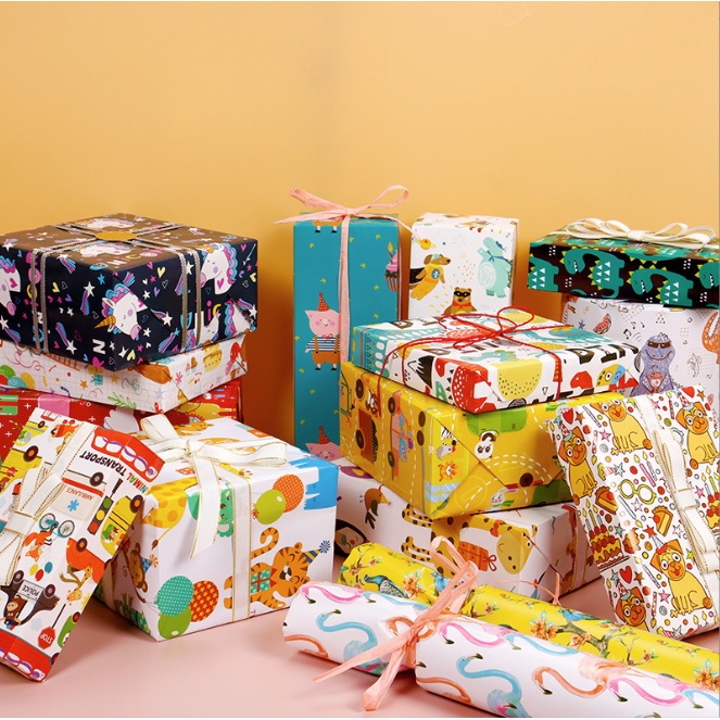Gift Wrapping Paper Kertas Hadiah Balut Hadiah Cartoon Pembalut Hadiah ...
