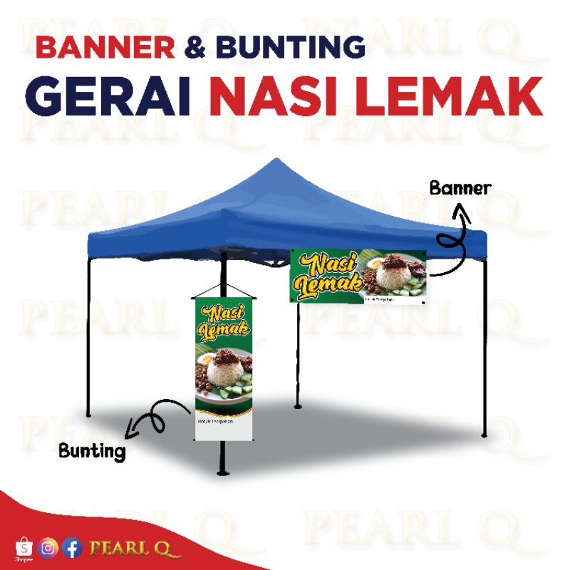 Banner Kedai Makanan Nasi Lemak Bunting Sarapan Kuih Muih Gerai Kuih ...