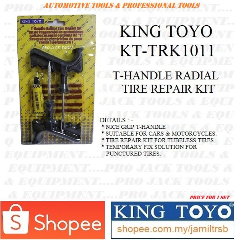 KT-TRK1011 ~ 2025 Original KING TOYO T-Handle Radial Tire Repair Kit ...