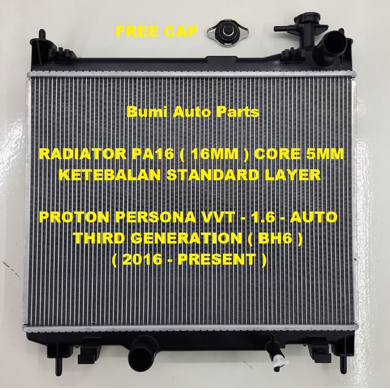 ( FREE CAP ) Radiator Proton Persona VVT 1.6 Auto Tangki Air Kereta ...