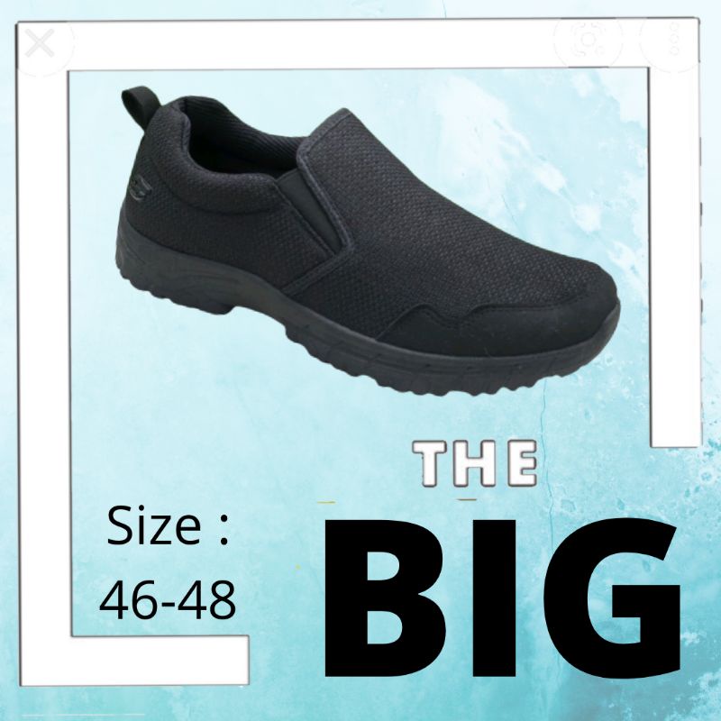 Size Besar Kasut Sarung Hitam Lelaki Kanvas /Plus Size Men black canvas ...