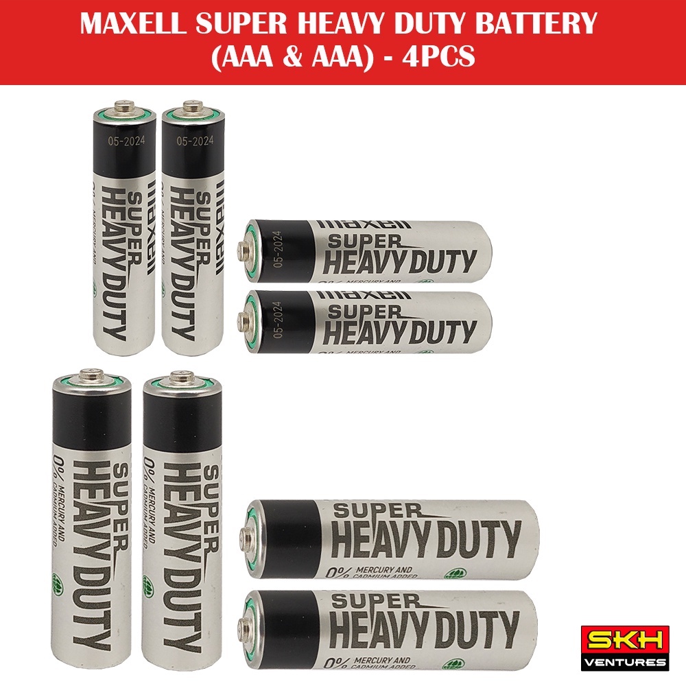 Maxell Super Heavy Duty Battery AA & AAA [4Pcs] - 100% Original Maxell ...