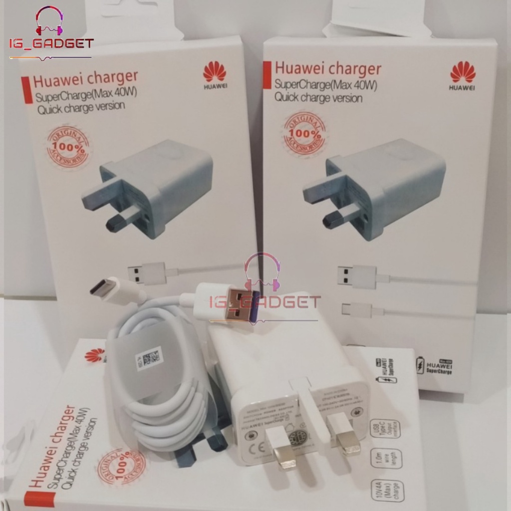 100% Original Huawei Super charge Adaptive Charger 10V 4A 40W MAX Type-C Data Cable For Mate 20 ...