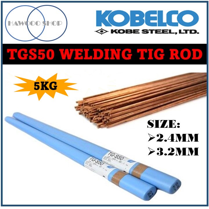 【5KG】Kobelco TG-S50 2.4MM & 3.2MM KOBELCO Filler Rod / TGS50 Tig Rod 1000MM / Welding Rod ...