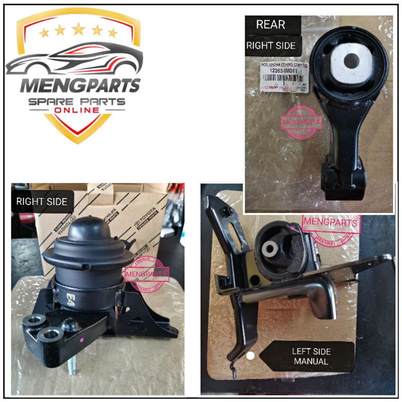 ORIGINAL TOYOTA VIOS NCP93 2007Y-2012Y MANUAL ONLY ENGINE MOUNTING ...