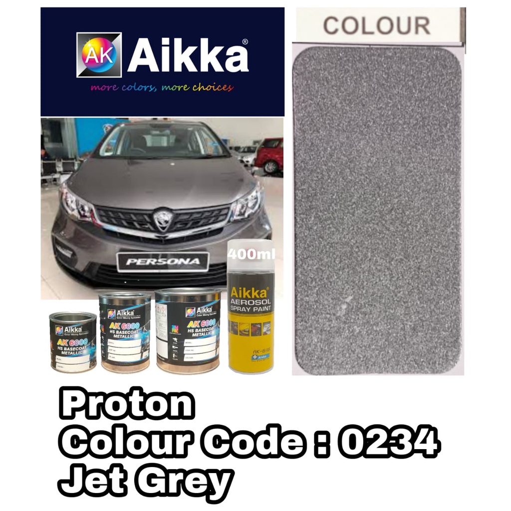 AIKKA Automotive Paint / PROTON PERSONA 0234 JET GREY / Touch Up Paint ...