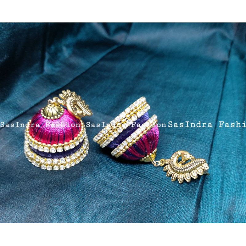 Grand Silk Thread Jhumka (Ready Stock) | Shopee Malaysia