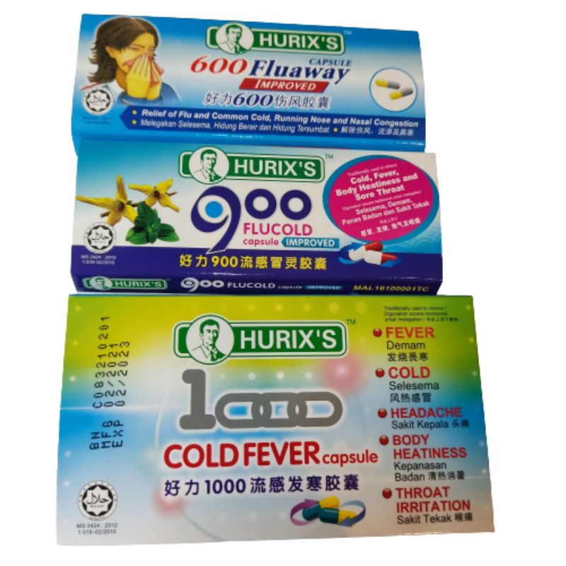 Hurix's 600 Fluaway capsule (6's)/900 Flucold capsule (6's)/1000 ...