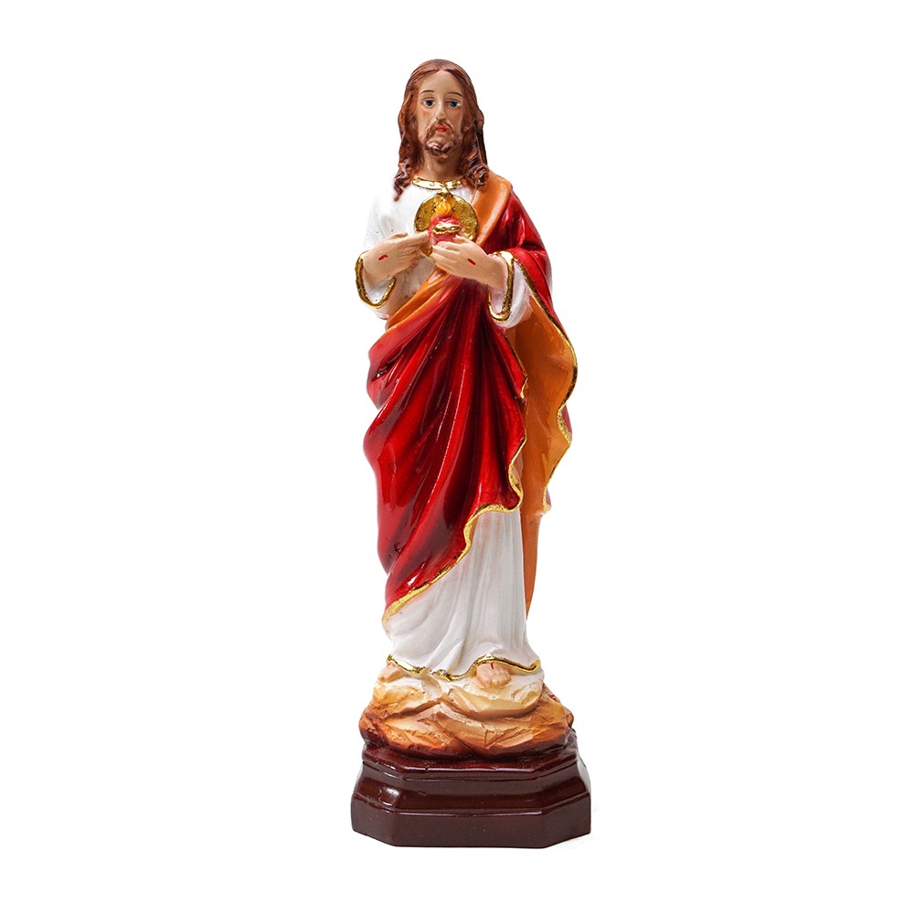 MERAH Spiritual Statue of the Lord Jesus Sacred Heart Red Showing the ...