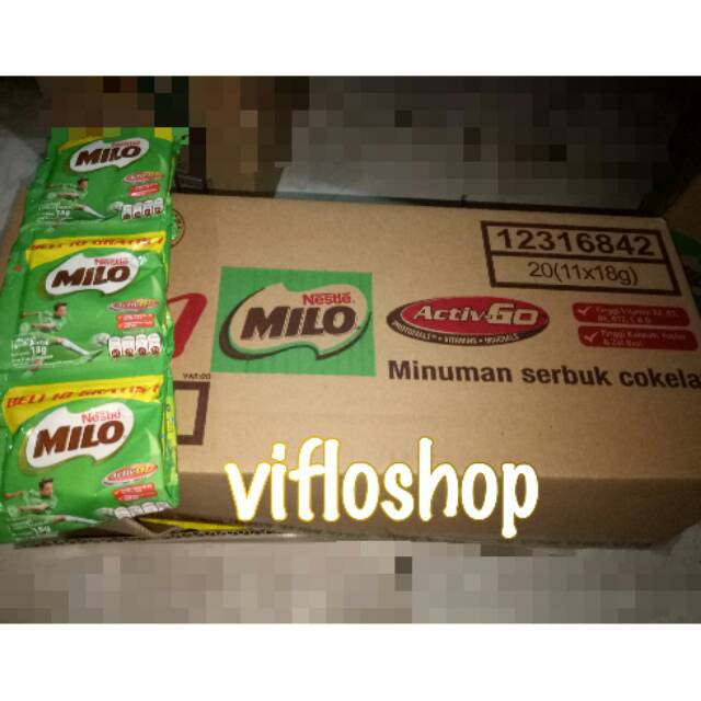 Cardboard & Retail Milo Activ Go Milk Sachet Packaging (22 gr x 11 pcs ...