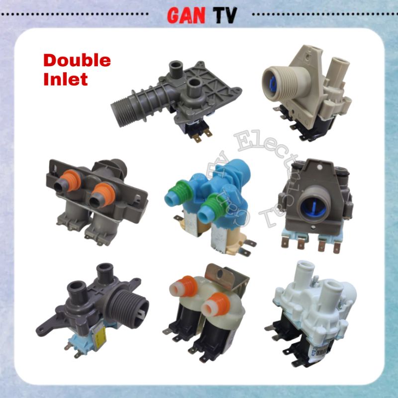 Heavy Duty Washing Machine Double Water Inlet Feed Valve 2 Coil Injap ...